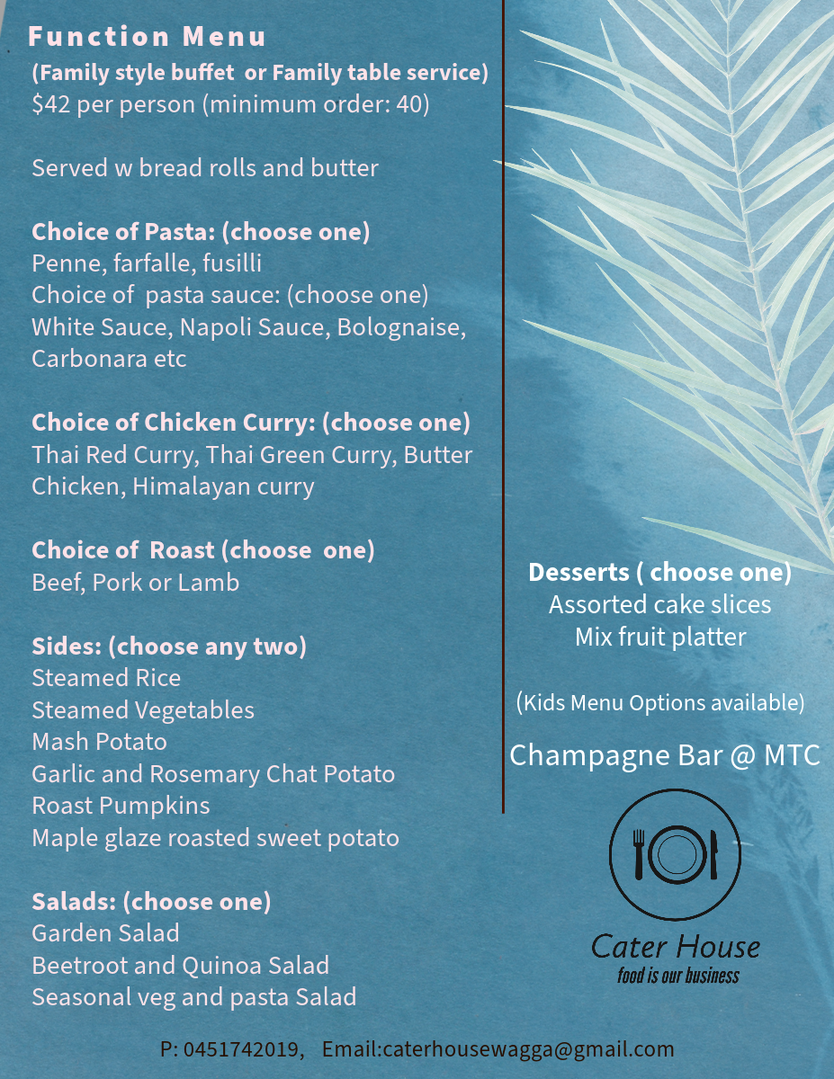 Catering - Murrumbidgee Turf Club | MTC Wagga